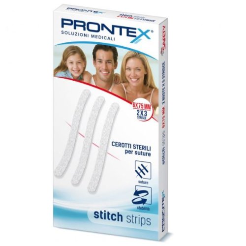 Prontex Stitch Strips Sterile Suture Plasters 6x75mm 10 Pieces